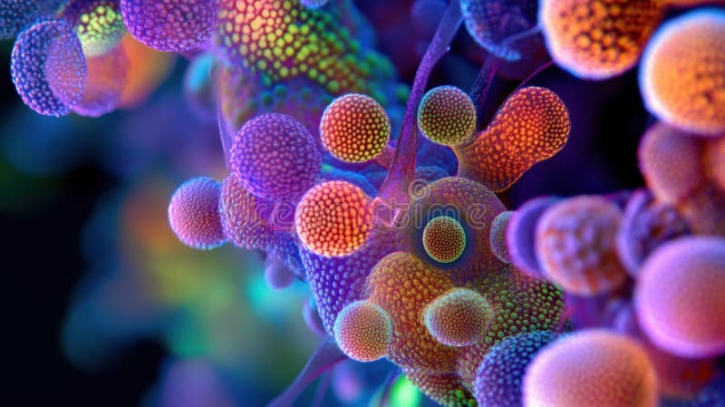 Vibrant Microscopic Structures in Abstract Science Art Stock Photo ...