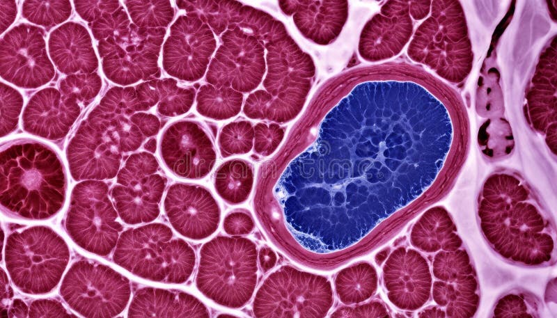 Vibrant Microscopic View of a Cell Structure Stock Illustration ...