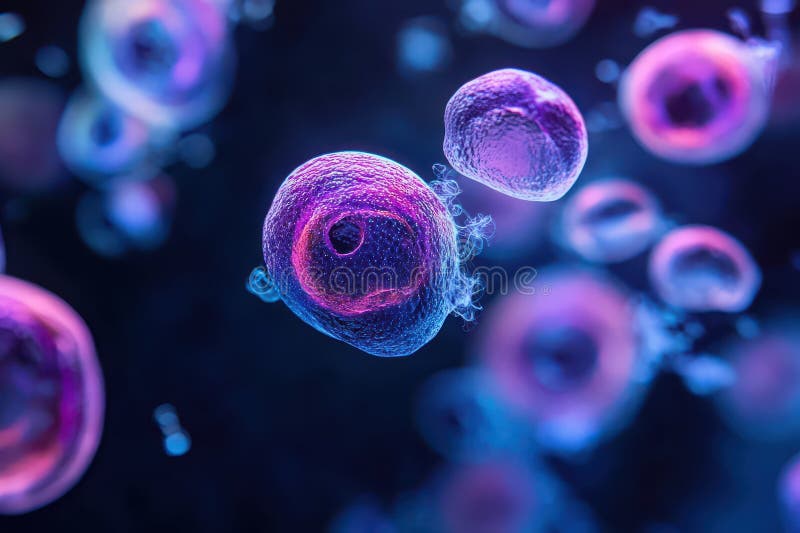 Vibrant Microscopic View of Cells in Action Stock Illustration ...