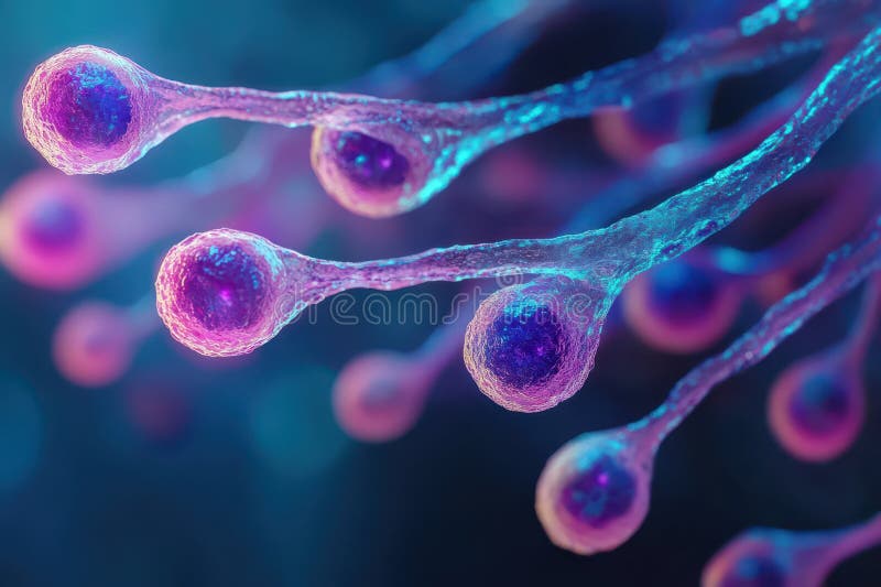 Vibrant Microscopic View of Cellular Structures Stock Photo - Image of ...
