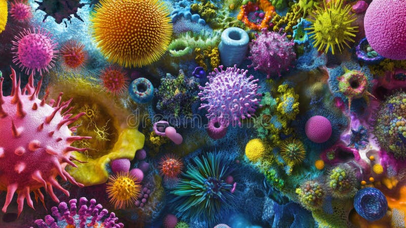 Microscopic View Bacteria Vibrant Underwater Environment Stock Photos ...