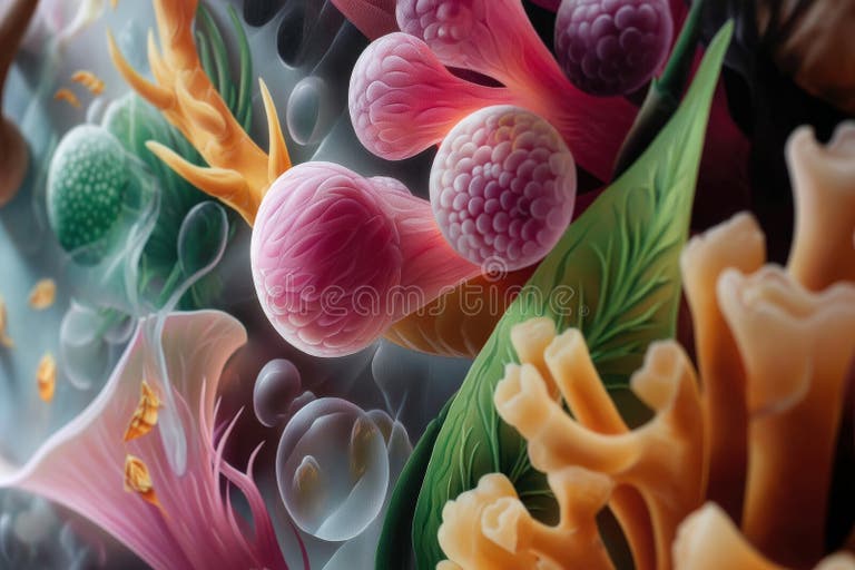 Vibrant Microscopic World with Colors and Textures of Organic Forms ...