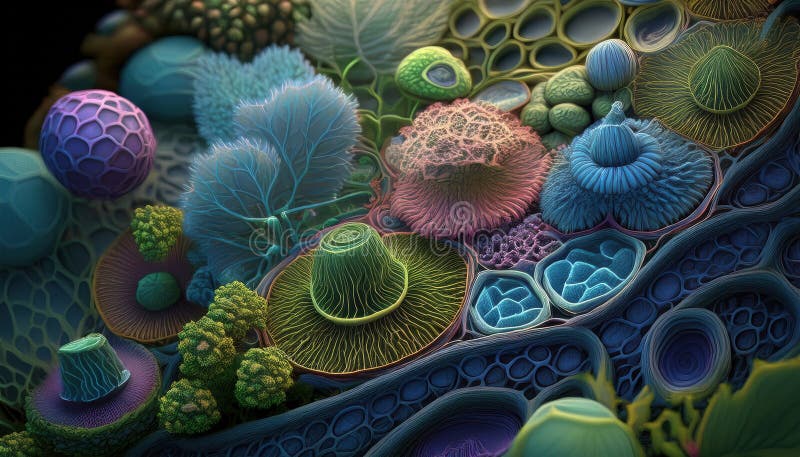Vibrant Microscopic World Filled with Colorful Stock Image - Image of ...