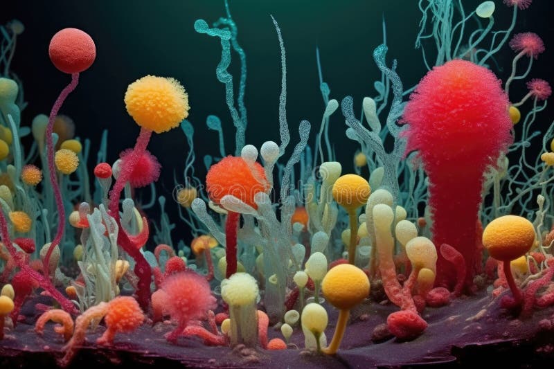 Vibrant Microscopic World of Protozoa in Pond Water Stock Illustration ...