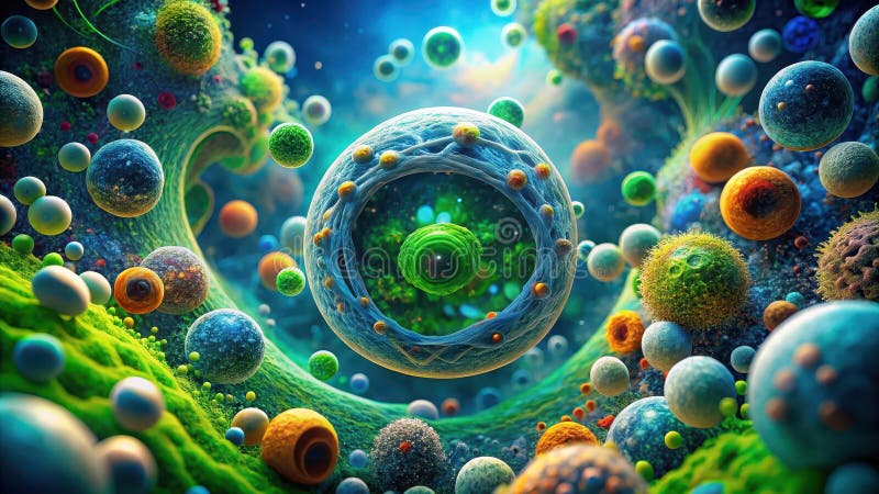 Vibrant Microscopic World a Symphony of Cellular Structures and Organic ...
