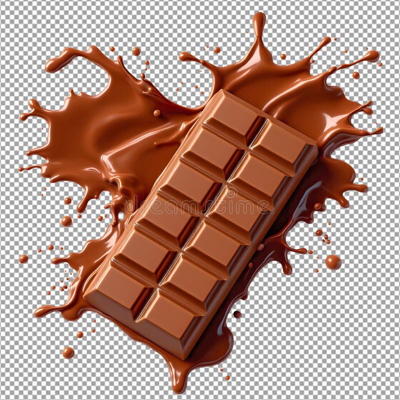 A Vibrant Milk Chocolate Bar with a Dynamic Chocolate Splash Stock ...