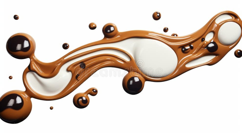 Vibrant Milk Chocolate Splash with Bubbles on White Background for ...