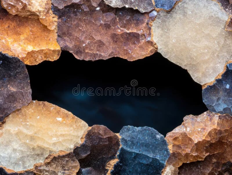 Vibrant Mineral Crystals and Geode Formation Stock Illustration ...