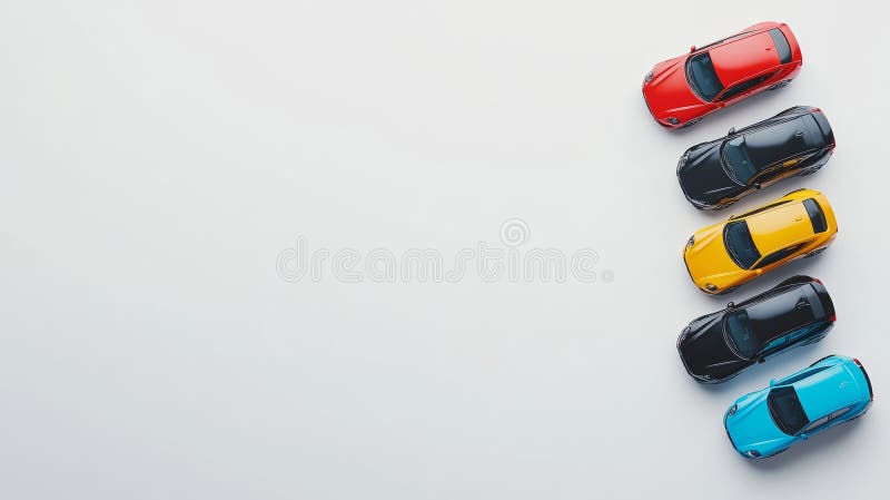 Vibrant Miniature Car Collection a Spectrum of Colors Displayed on a ...