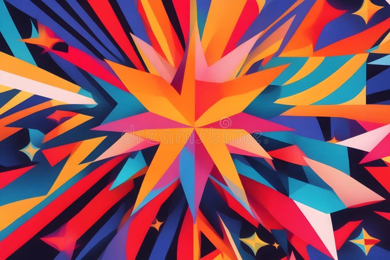A Starburst Pattern of Abstract Shapes Generated by Ai Stock ...