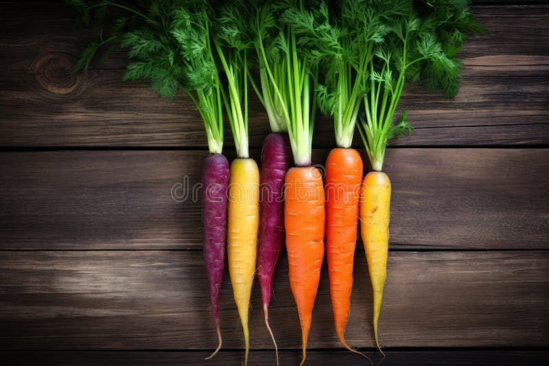 Vibrant Minimal Style Carrots on Rustic Background AI Generated Stock ...