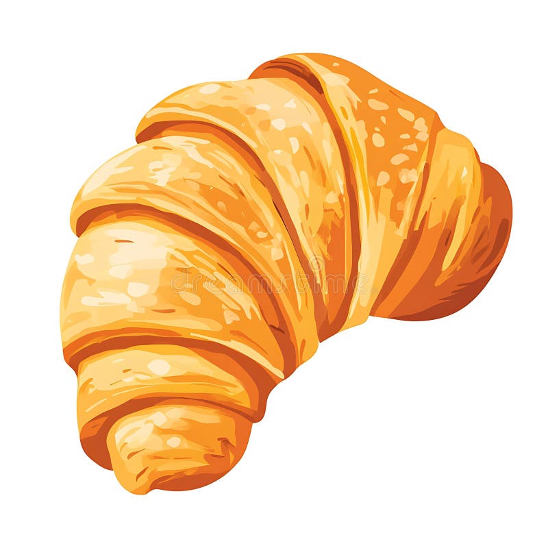 Vibrant Minimalist Croissant Illustration on White Background Stock ...