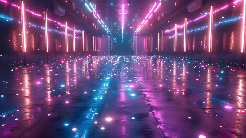 Vibrant Minimalist Disco: Dance in Neon Lights. Concept Disco Dance ...