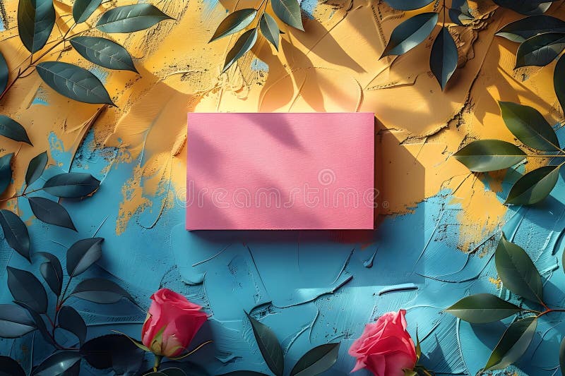Vibrant Minimalist Presentation: Pink on a Splash of Color. Concept ...