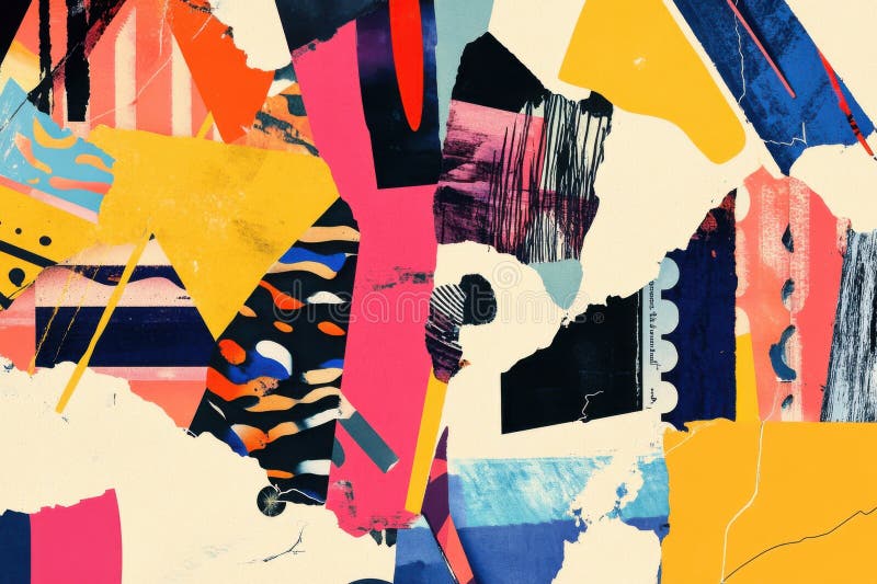 Vibrant Minimalistic Abstract Collage for Modern Art Designs Stock ...