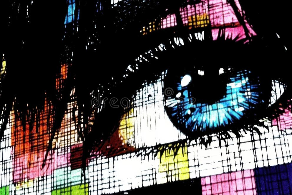 Vibrant Minimalistic Design Highlighting Anime Eye with Geometric ...