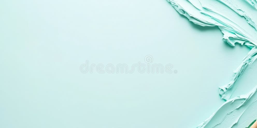 Vibrant Mint Green Paint is Applied on a Textured White Surface ...