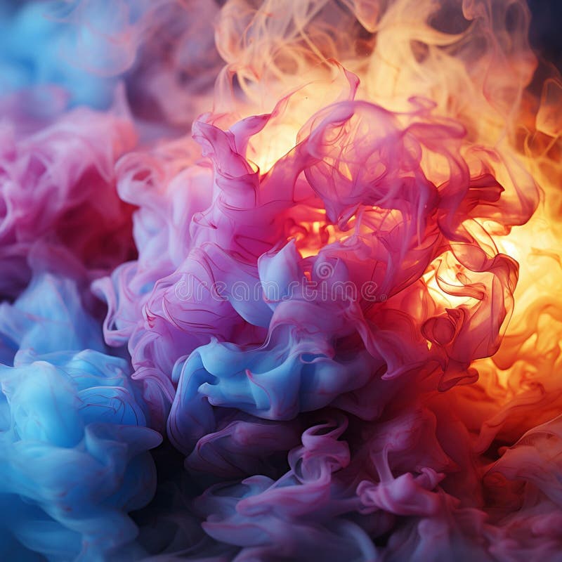 Vibrant Mix of Colored Smoke, AI-generated. Stock Illustration ...