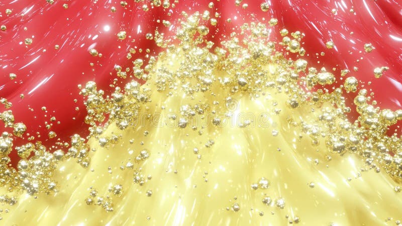 A Vibrant Mix of Red and Gold Liquid with Bubbles, Creating an Eye ...