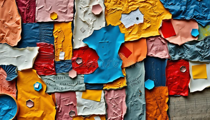 Textured Dimensional Paper Collage Not Ai Stock Photos - Free & Royalty ...