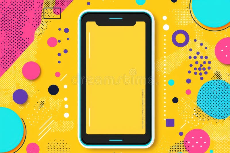Vibrant Mobile Phone Screen with Colorful Abstract Background and ...