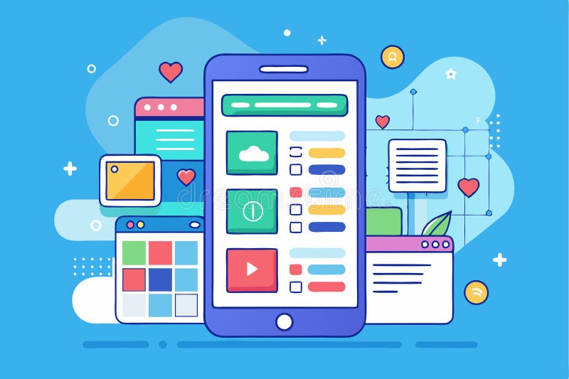 Wireframe UI, UX and GUI Layout with Different Login Screens. Stock ...
