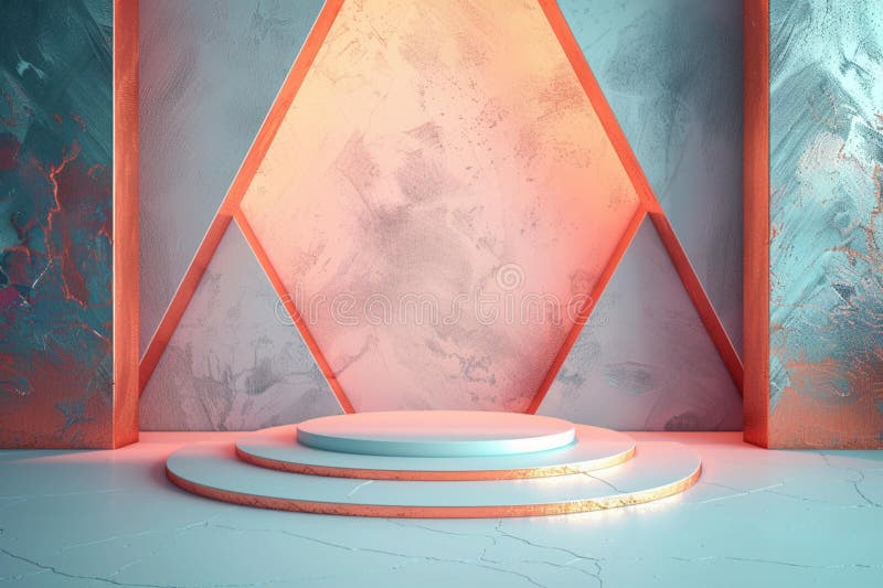 Vibrant Mock Up Scene Featuring Abstract Podium, Ideal for Product ... Vibrant Mock Up Scene Featuring Abstract Podium, Ideal for Product ...