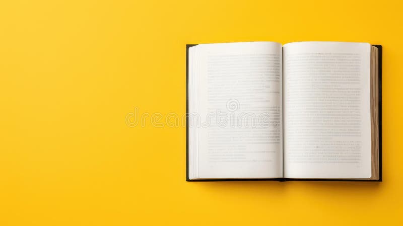 A Vibrant Mockup Featuring an Open Book on a Yellow Backdrop, Perfect ...