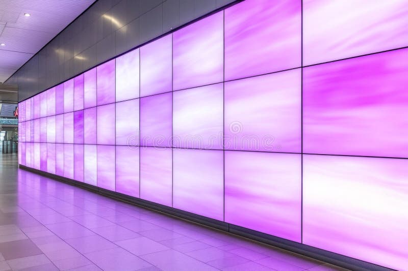 Vibrant Modern Art Installation Featuring Large Panels in Purple Hues ...