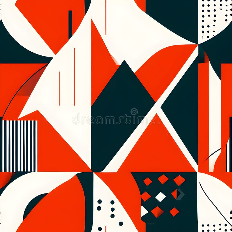 Vibrant Modern Art Illustration Featuring an Array of Geometric Shapes ...