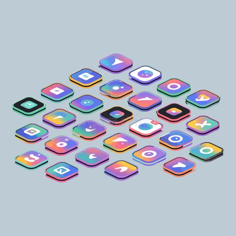 Abstract Colorful App Buttons for User Interface Design Projects Stock ...