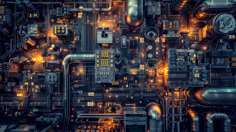 Vibrant and Modern Industrial Components Forming a Futuristic Design ...