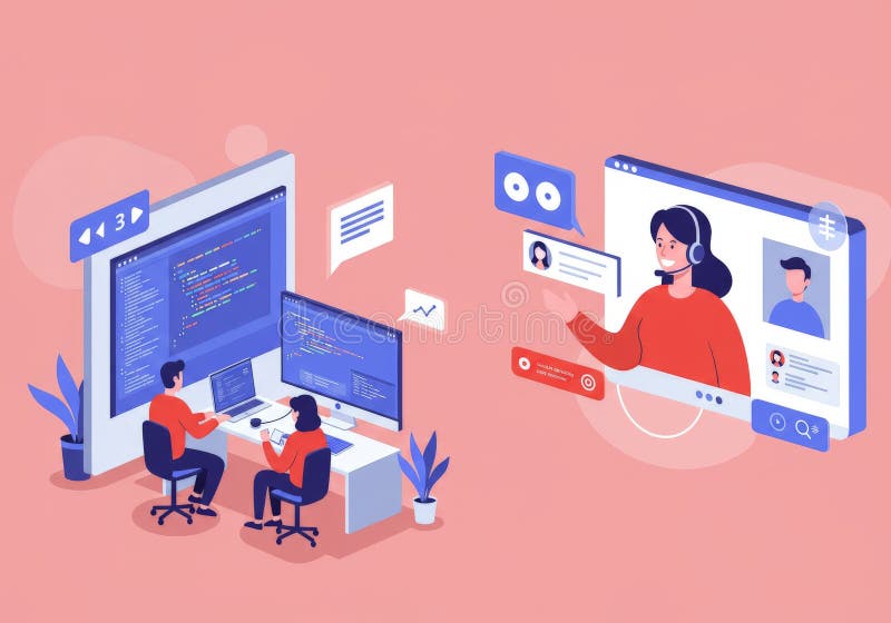 Programming Languages, Outsource System and Software Development, Data Center Set Stock Vector ...