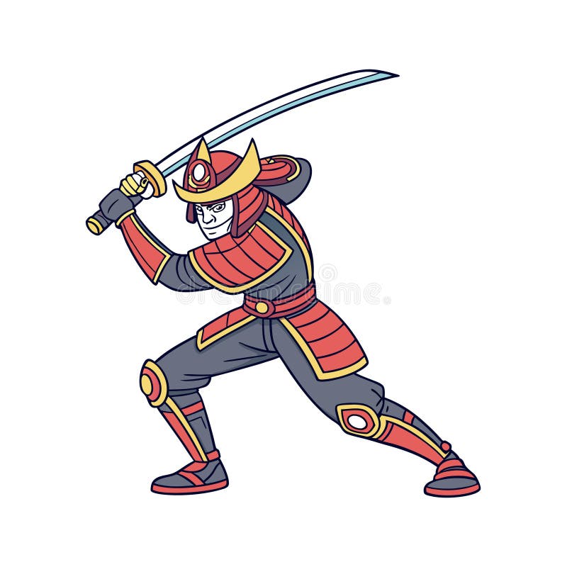 Vibrant Modern Samurai Character Stock Vector - Illustration of modern ...