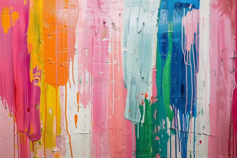 Vibrant Modern Smudge Line Painting Using Oil and Acrylic on Wall Stock ...