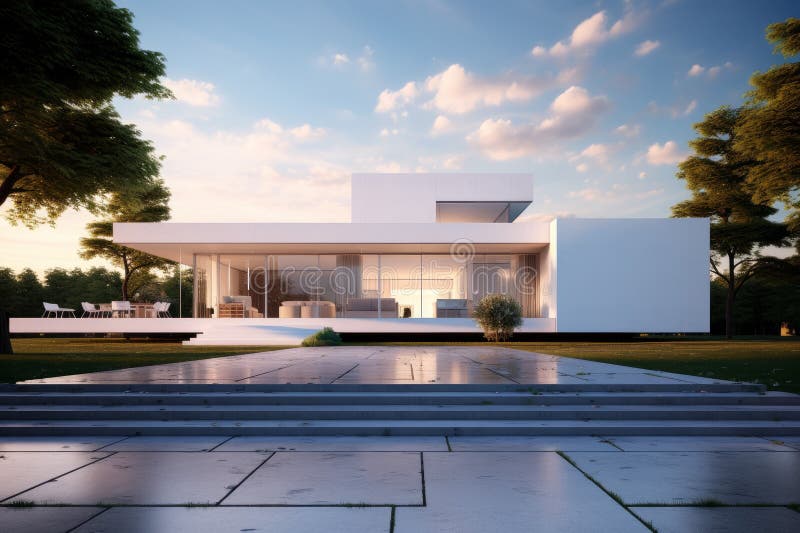 Vibrant Modern Sunny House. Generate Ai Stock Illustration ...