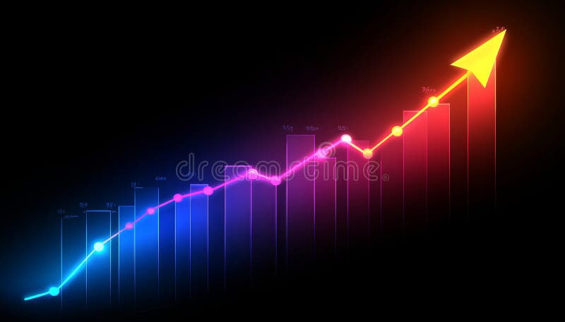 Vibrant Modern Vector Chart with Dynamic Line Graphs and Gradient ...