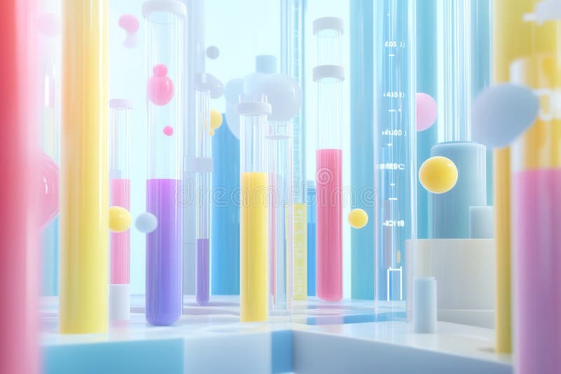 Vibrant Modern Veterinary Laboratory with Colorful Liquids and Abstract ...