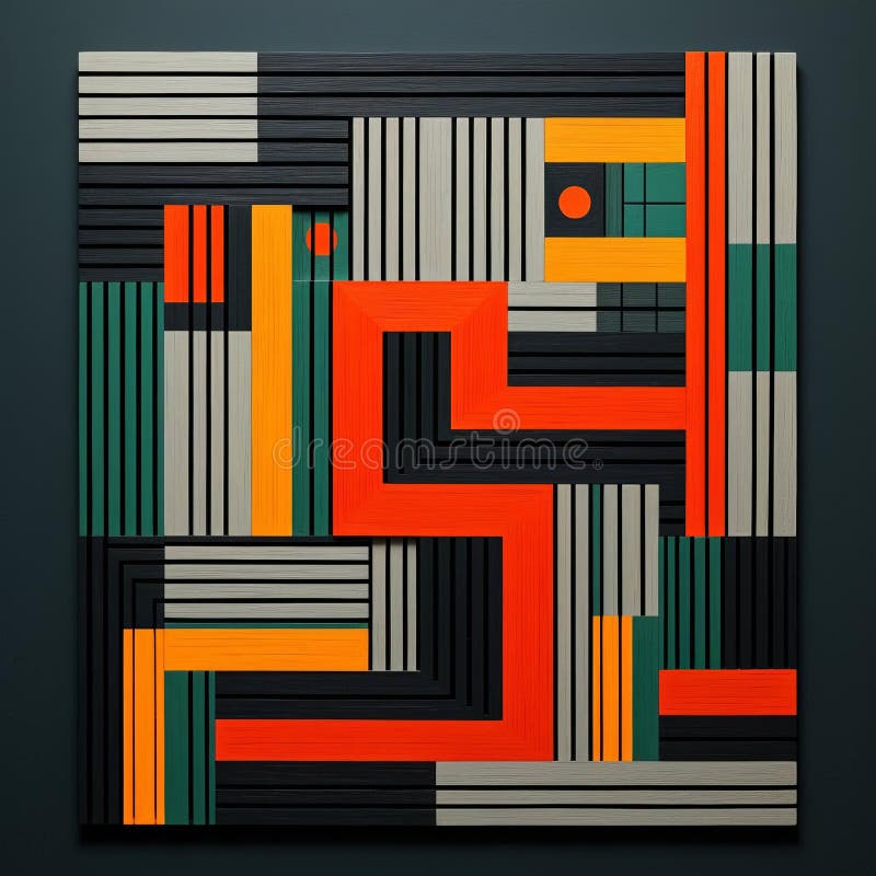 Vibrant Modular Abstract Rugs with Striped Constructivist Designs ...