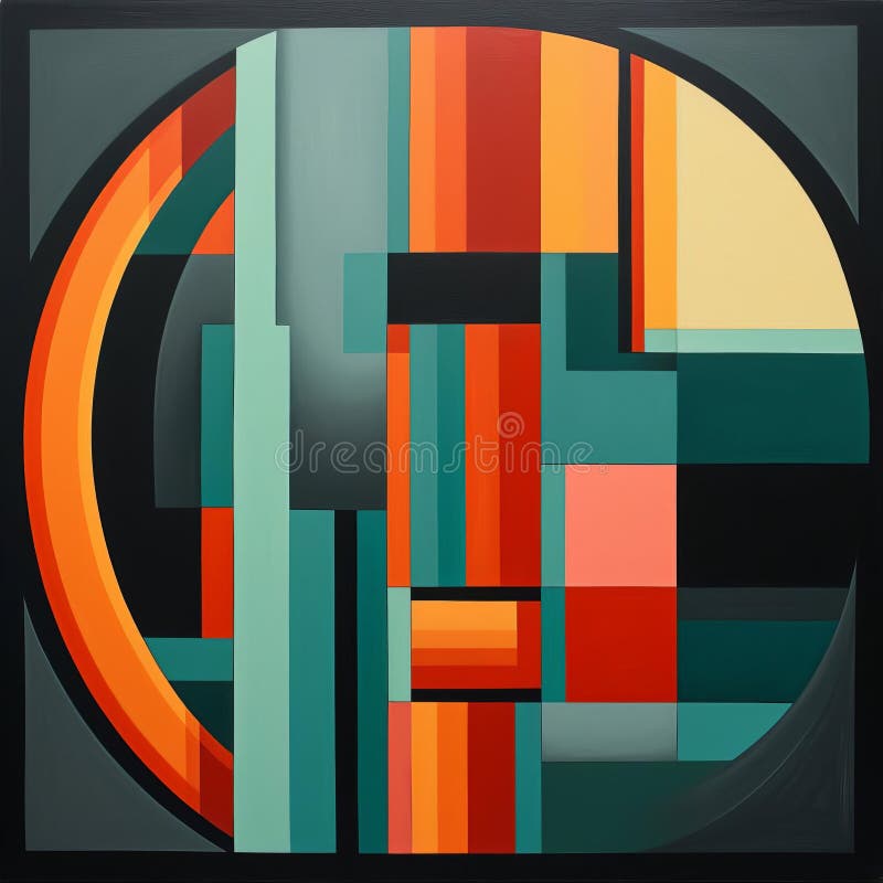 Vibrant Modular Constructivist Rugby League Abstract Art Piece Stock ...