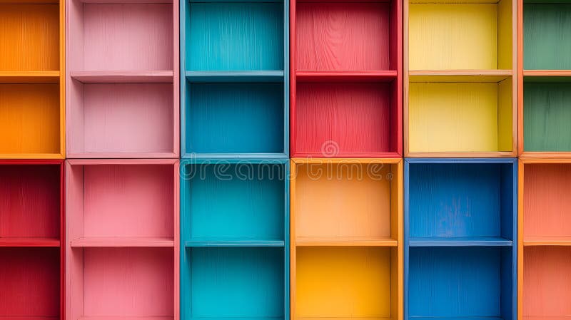 Vibrant Modular Shelving Unit: Adjustable Compartments for Creative ...