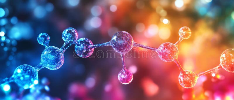 Vibrant Molecular Network Interconnected Structures Radiating Energy ...