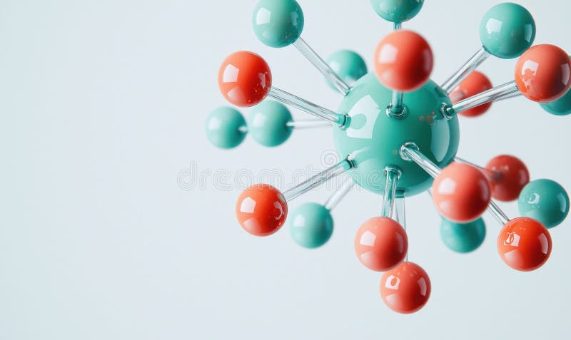 Vibrant Molecular Structure Featuring Colorful Spheres Linked by ...