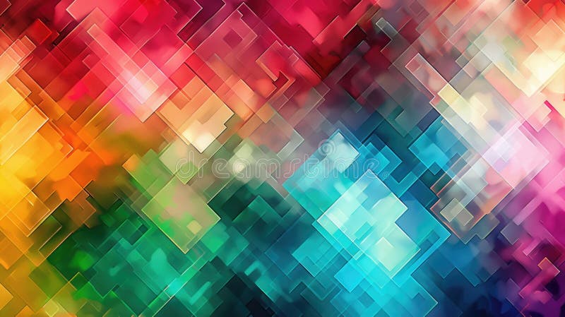 Vibrant Mosaic of Abstract Pixels Forms a Colorful Backdrop with a ...