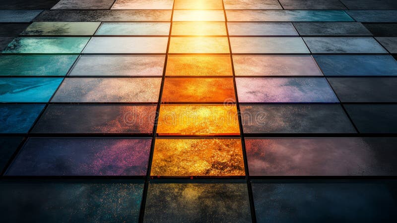A Vibrant Mosaic of Colored Tiles Creating a Stunning Visual Effect in ...