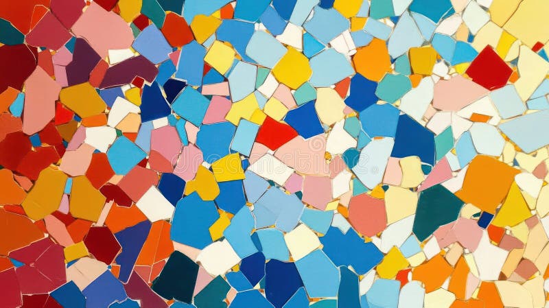 A Vibrant Mosaic of Colorful, Irregular Shapes Creating an Abstract ...