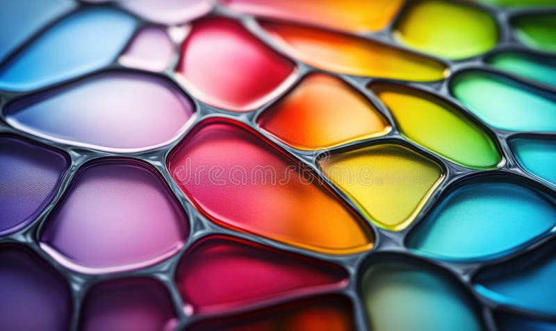A Vibrant Mosaic of Multi-colored Cells Creates an Abstract and ...