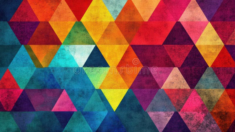 Vibrant Mosaic Pattern of Colorful Triangles Showcasing Artistic Design ...