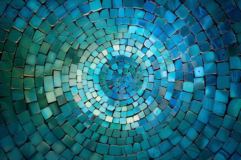 A Vibrant Mosaic Pattern in Shades of Blue, Creating a Circular Design ...