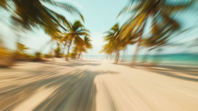 Vibrant Motion Effect through Tropical Beach, Dynamic and Artistic ...